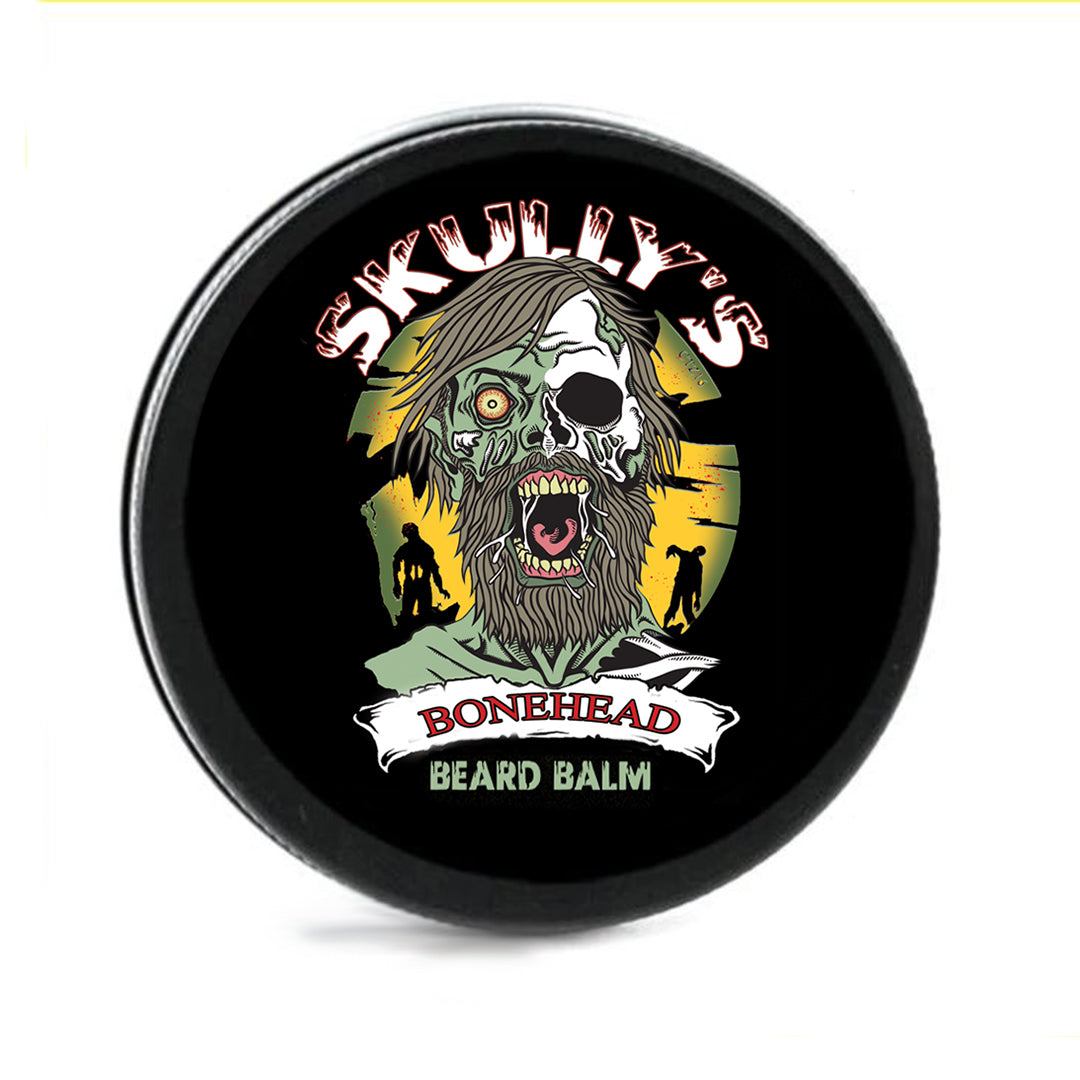 Bonehead Beard Balm - Cedar, amber, tonka & musk | Skully's Beard Oil ...